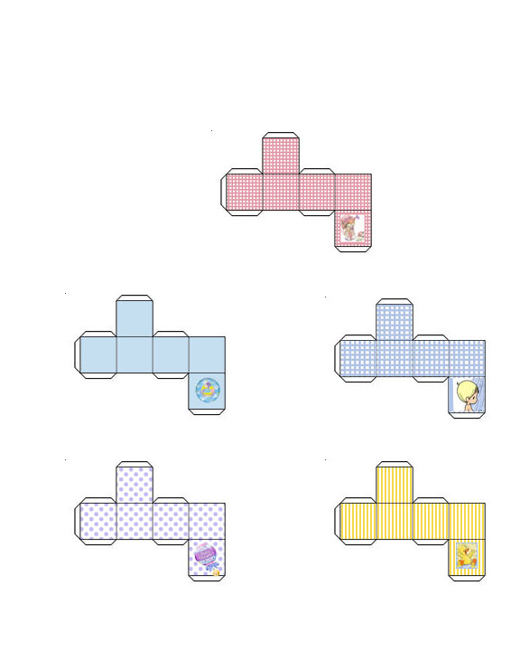 Miniature 1/12th scale dollhouse square gift boxes